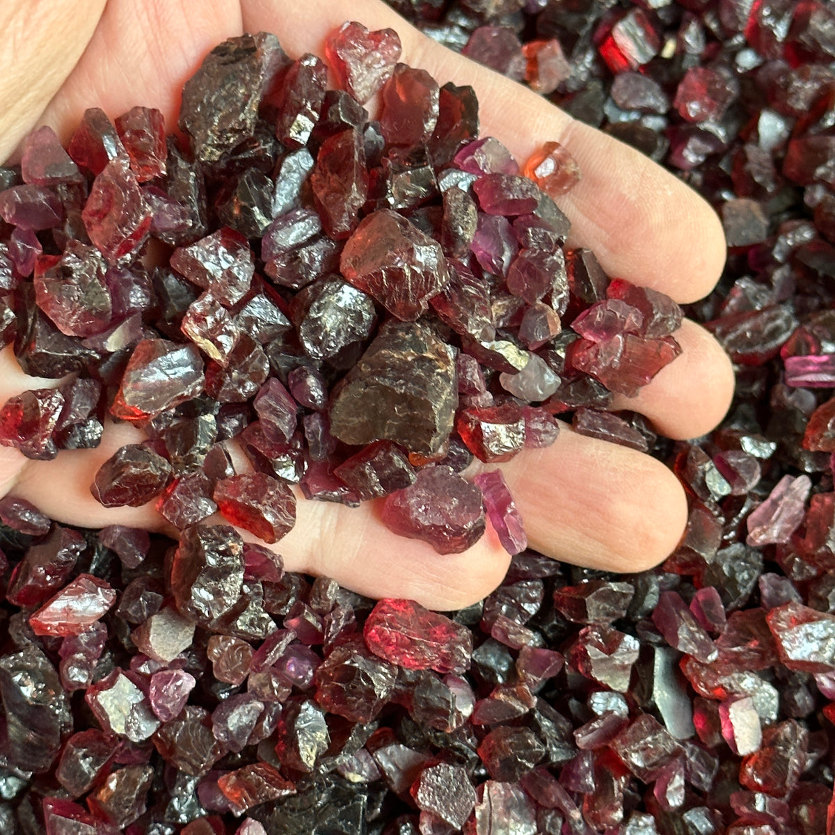 Mixed Garnets per PIECE blind pour, MOST ARE FACETING ROUGH – Gems Of ...